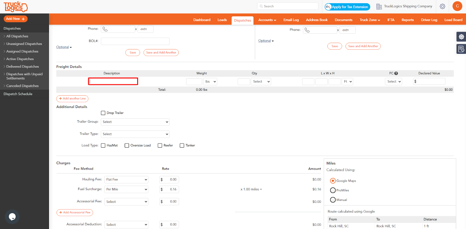 How-To Tuesday: Creating a Quick Dispatch [Update] – TruckLogics ...
