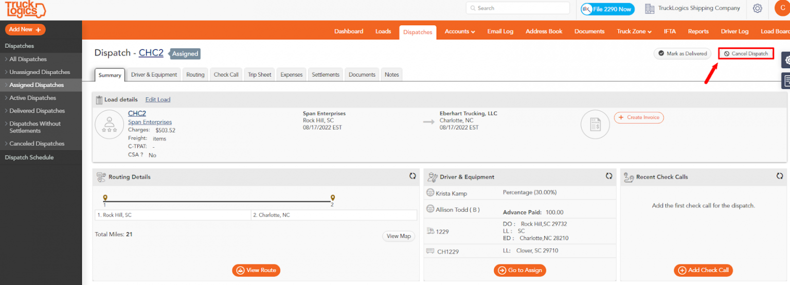 How-To Tuesday: Quickly Canceling a Dispatch and Load (Updated ...