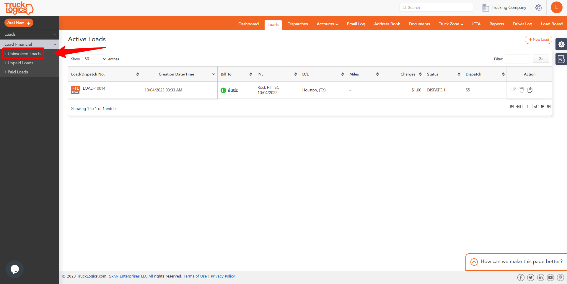 How-To Tuesday: Searching for Uninvoiced Loads – TruckLogics – Trucking ...